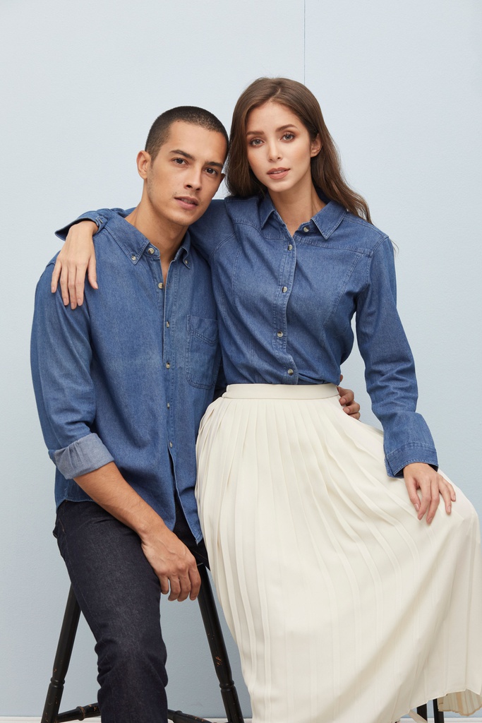 D01 - Denim Shirt Men Long Sleeve | Esping